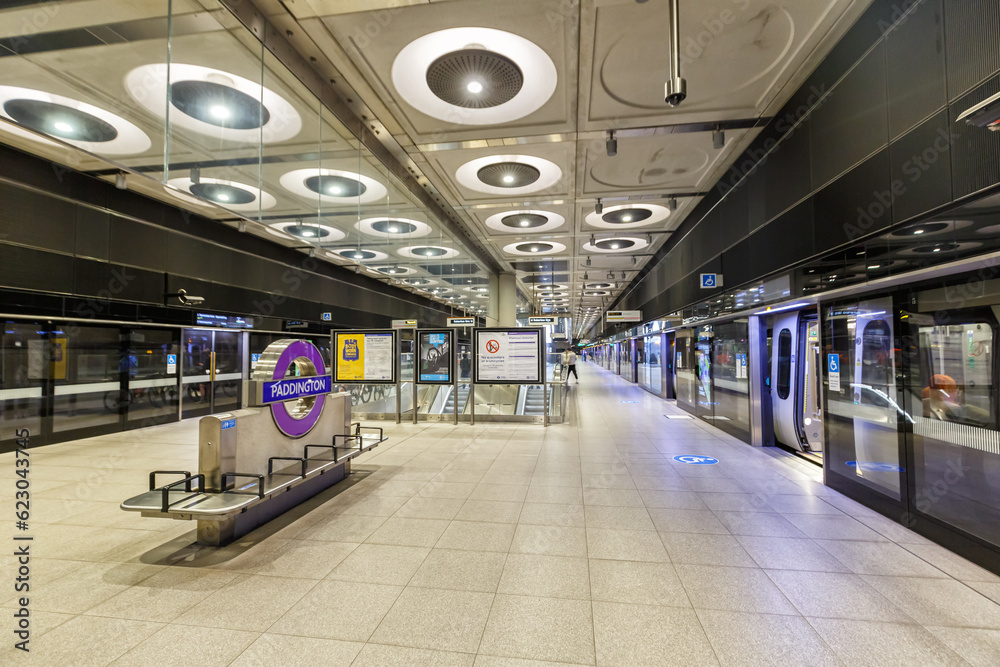 Paddington underground metro station on the Elizabeth Line Crossrail in ...