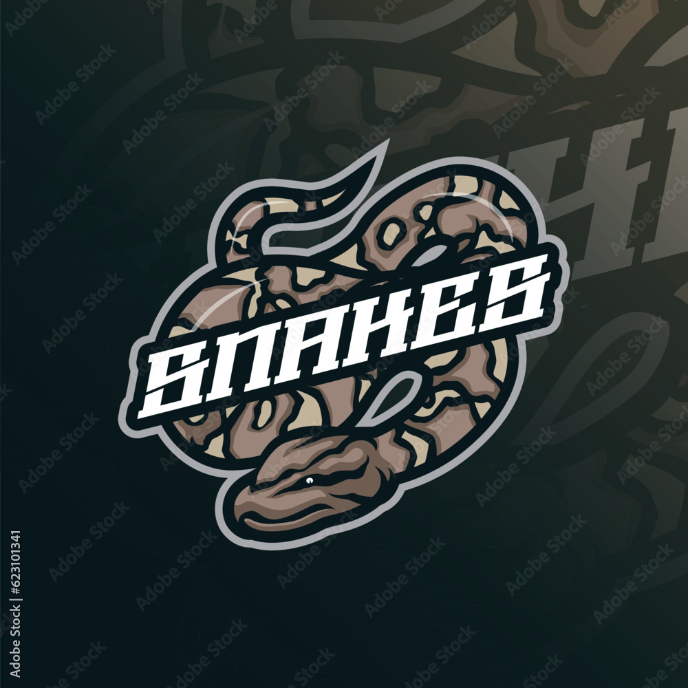 snake mascot logo design with modern illustration concept style for ...