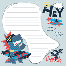 Cute Dinosaur Note Paper Free Stock Photo - Public Domain Pictures