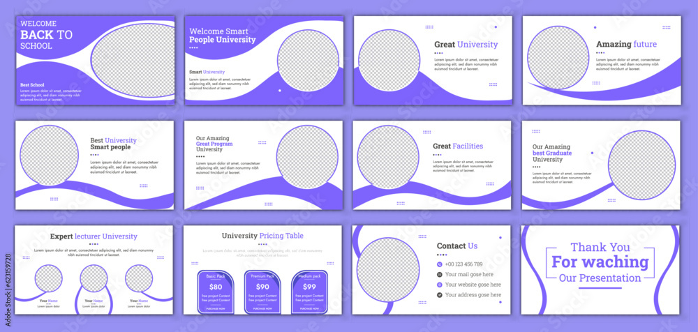 Education PowerPoint presentation slides template design. School ...