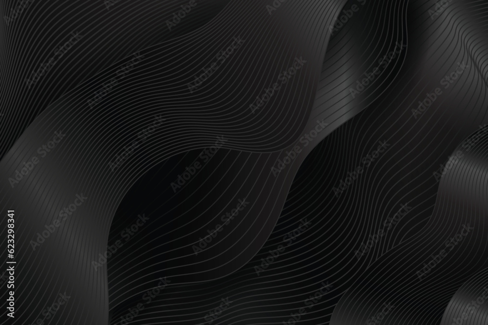 dark background with waves and shiny gradient vector file Stock Vector ...
