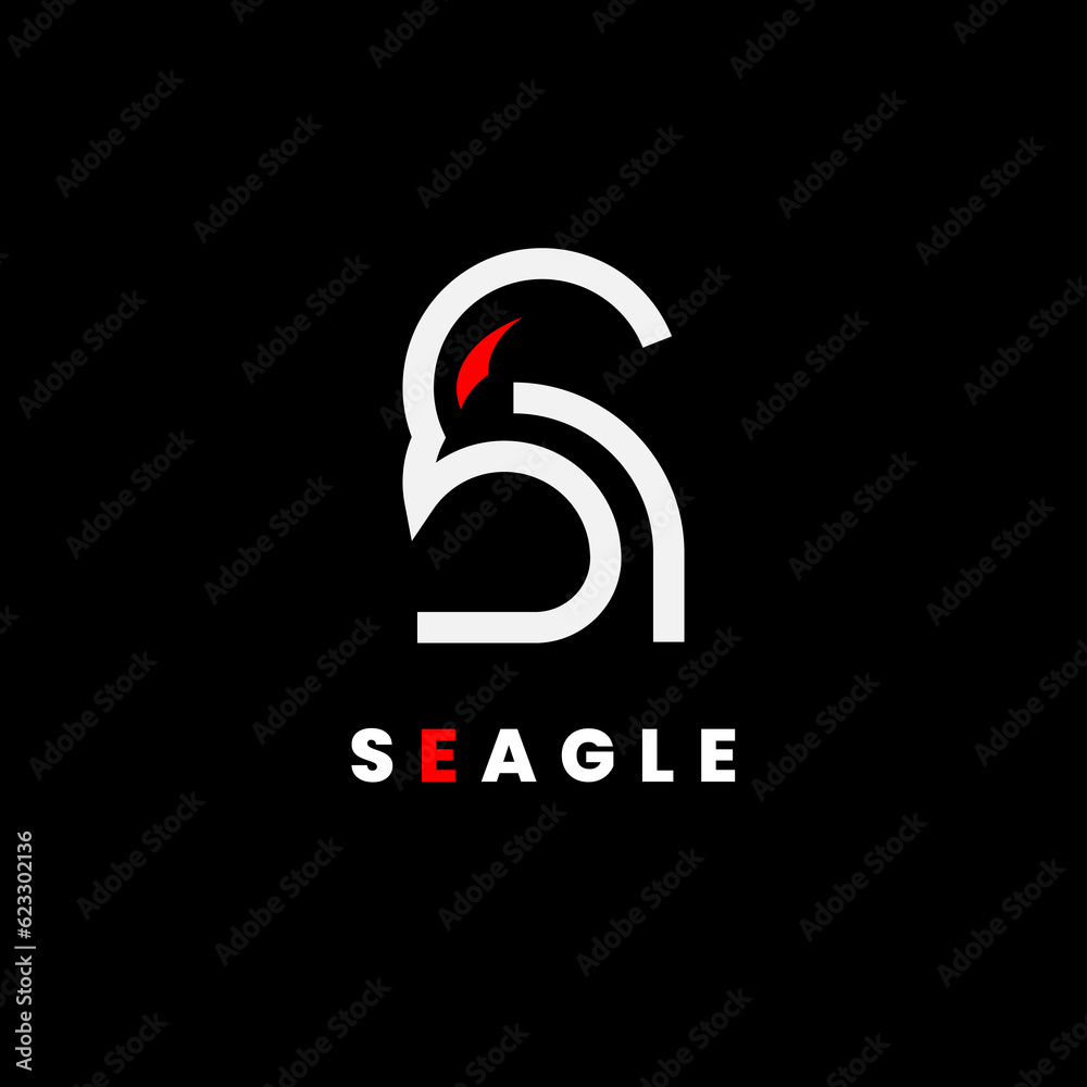 bird logo design vector. monogram letter S Eagle Logo. falcon logo ...