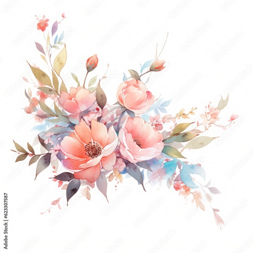 Watercolor Flower Clipart Set, Watercolor Flower Bundle, Watercolor ...