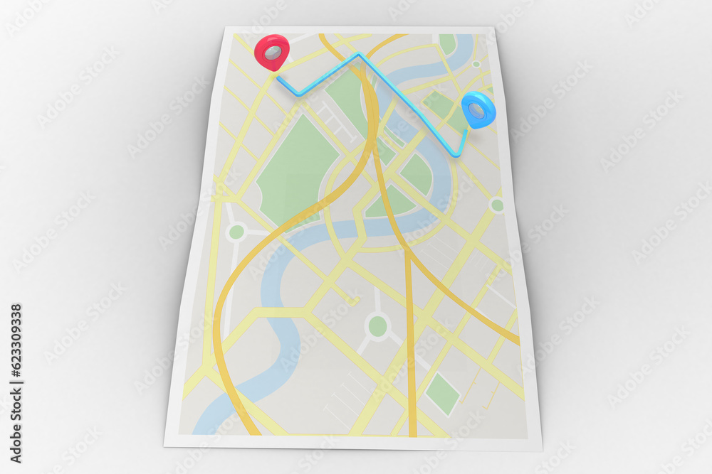 Digital png illustration of city map with tags on transparent ...
