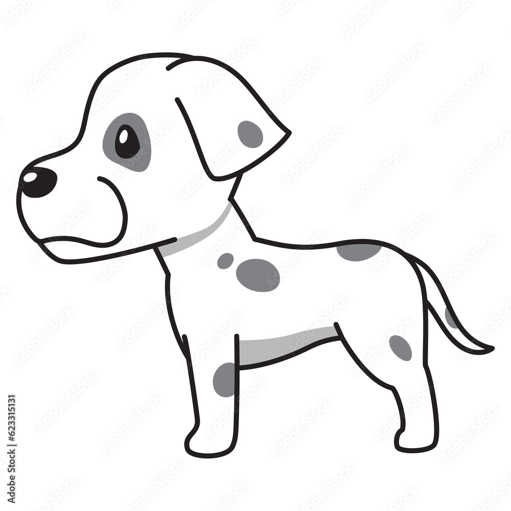 Cartoon character dog side view for design. Stock Illustration | Adobe ...