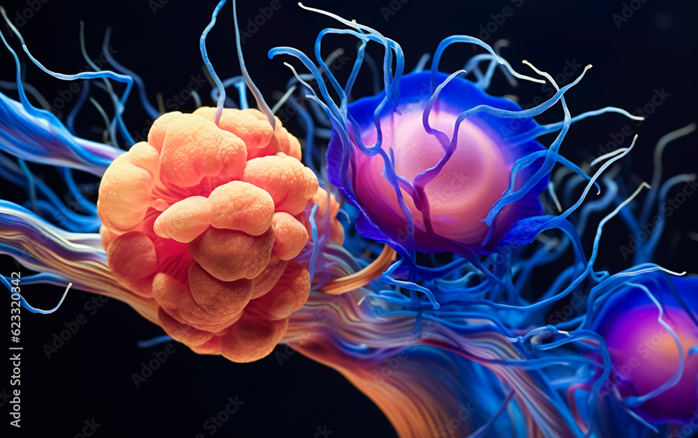 Nervous system or tumor cell concepts.microbiology sea anemone or ...