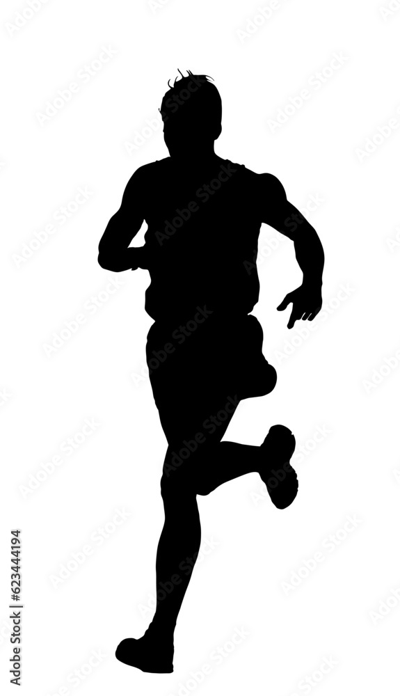 Sprinter runner vector silhouette illustration isolated on white ...