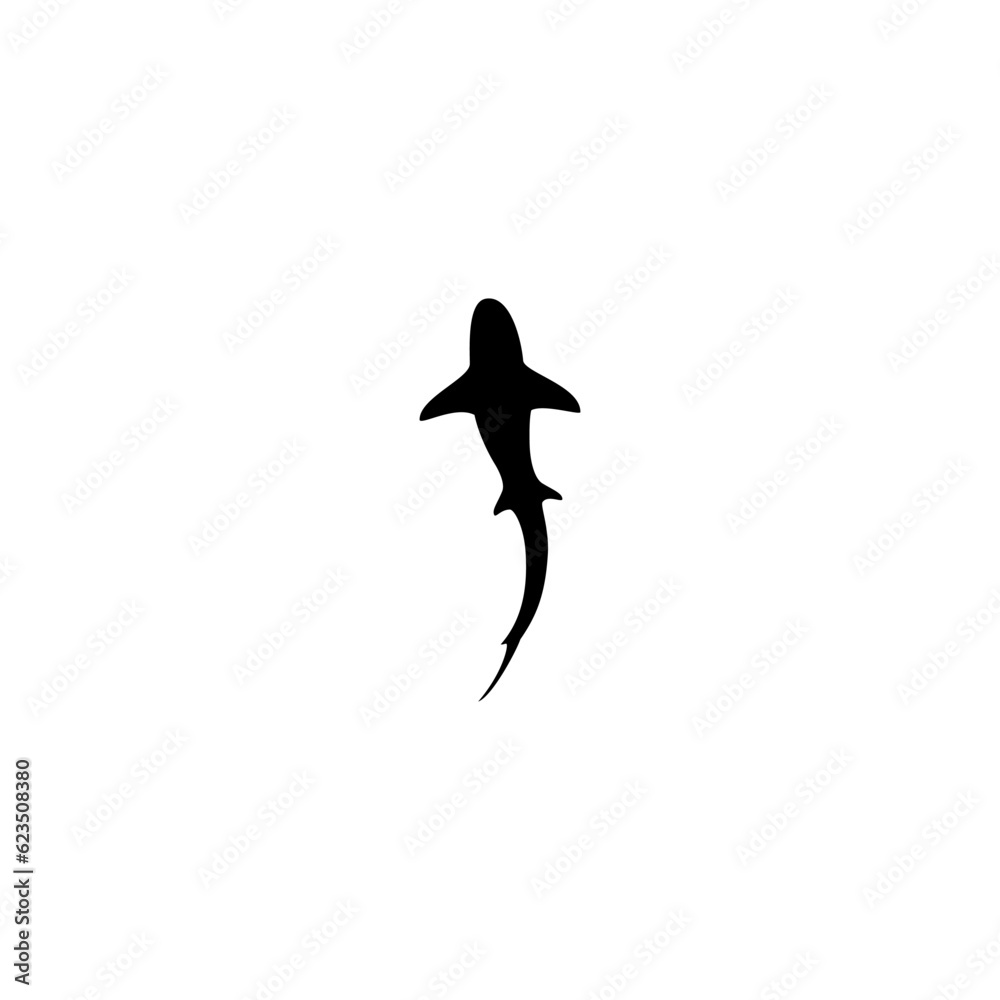 shark vector illustration for an icon,symbol or logo. shark silhouette ...