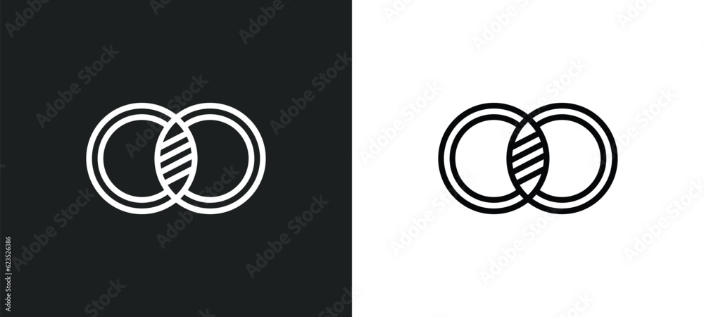 merge charts icon isolated in white and black colors. merge charts outline vector icon from ...