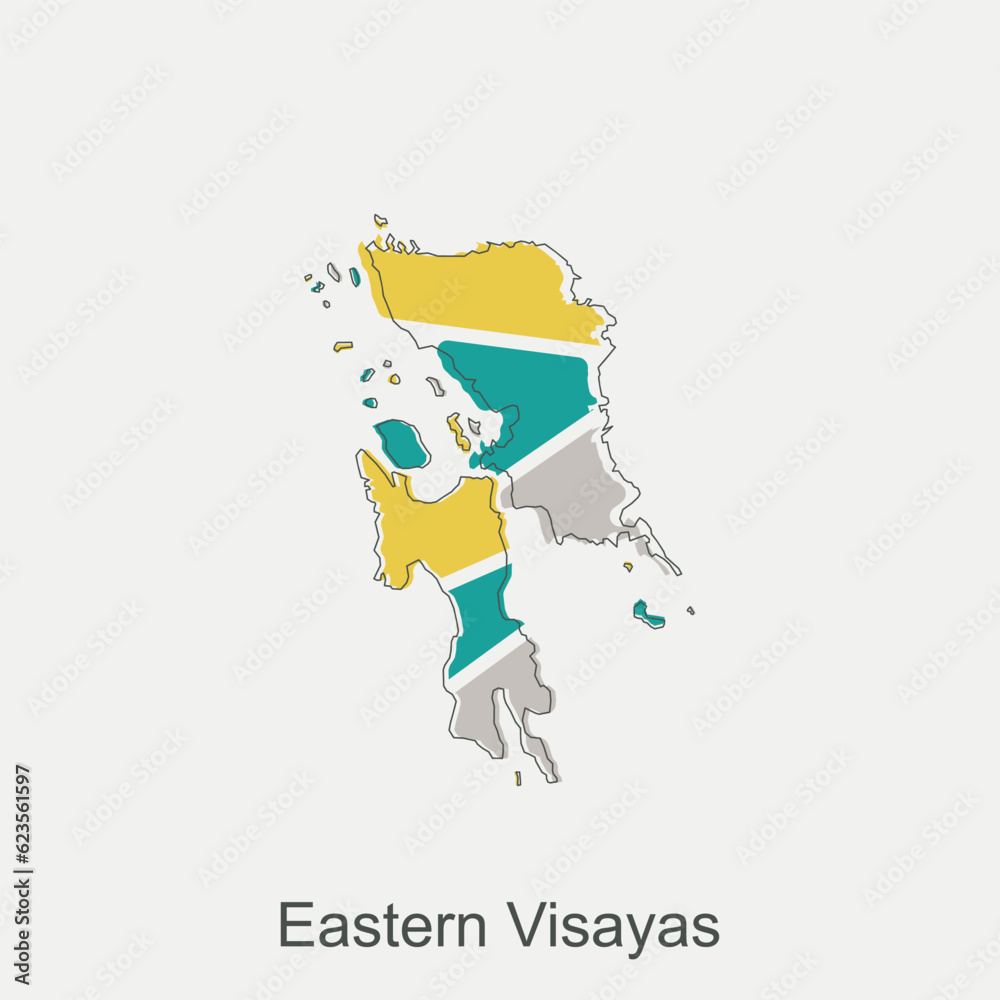 vector map of Eastern Visayas modern outline, High detailed vector ...