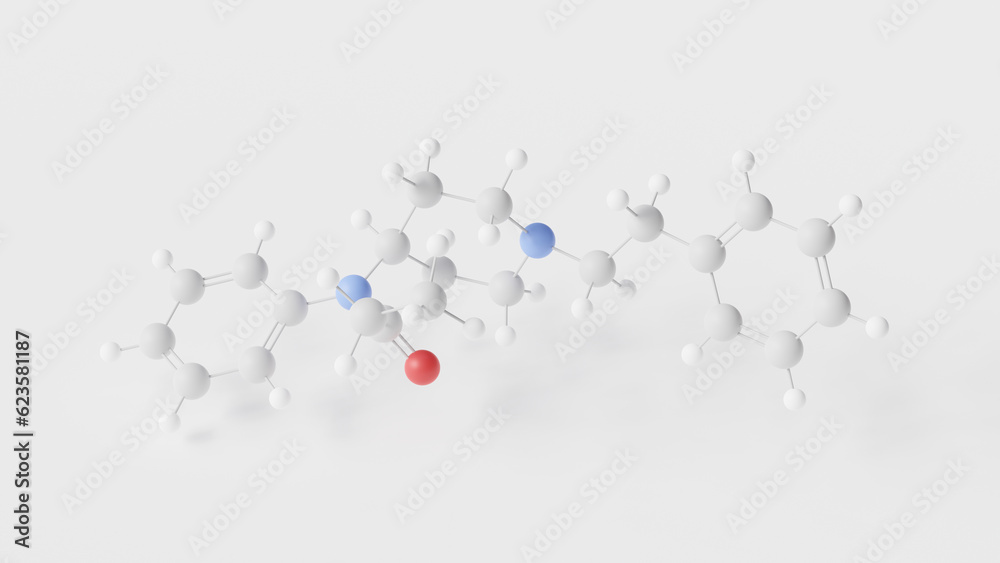 fentanyl molecule 3d, molecular structure, ball and stick model ...