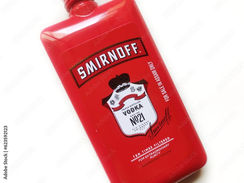 Guwahati, Assam, India - July 14, 2023 : Smirnoff is a brand of vodka ...