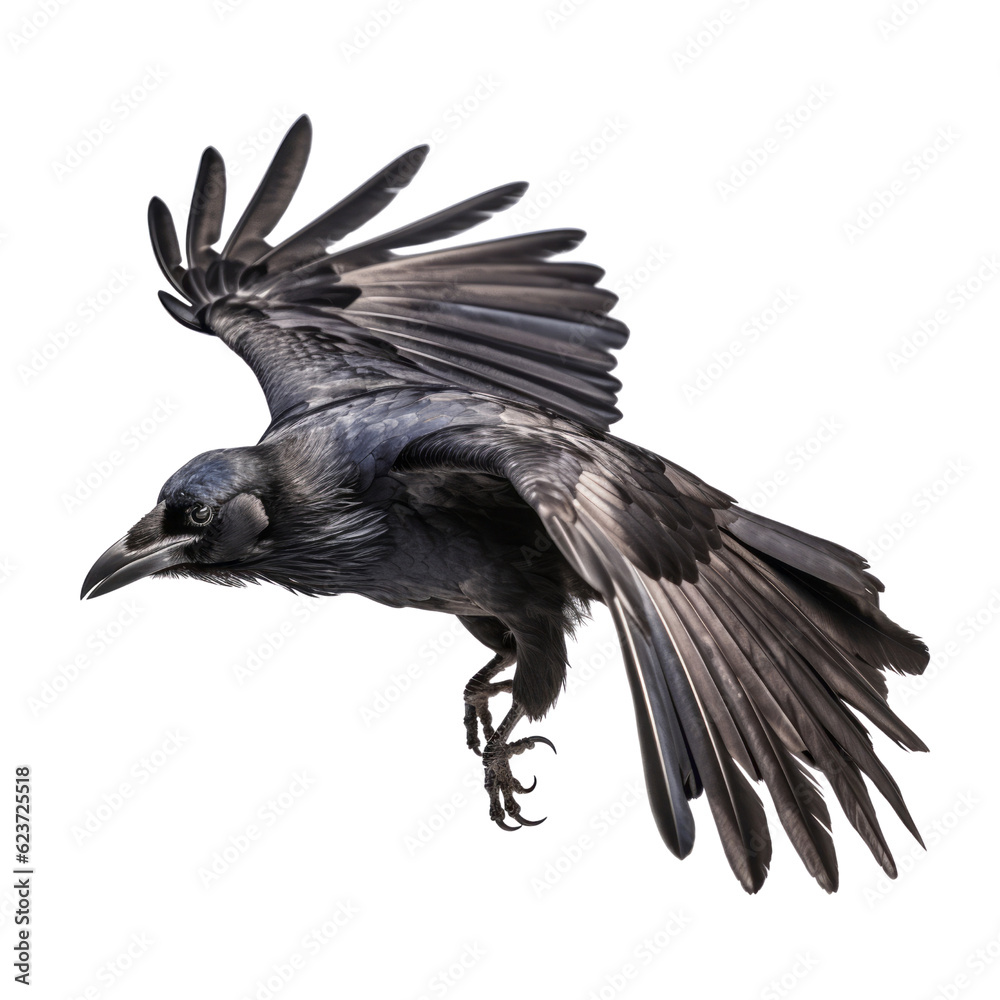 raven isolated on transparent background cutout Stock Illustration ...