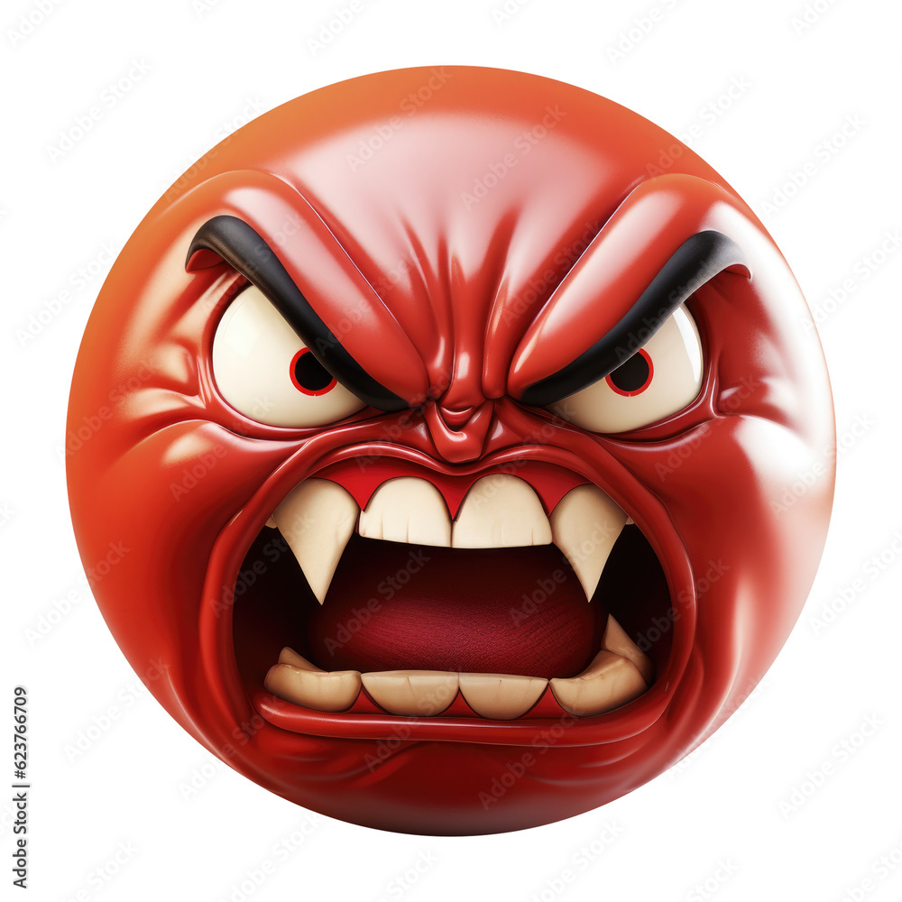 Angry Emoji Isolated on Transparent Background - Generative AI Stock ...