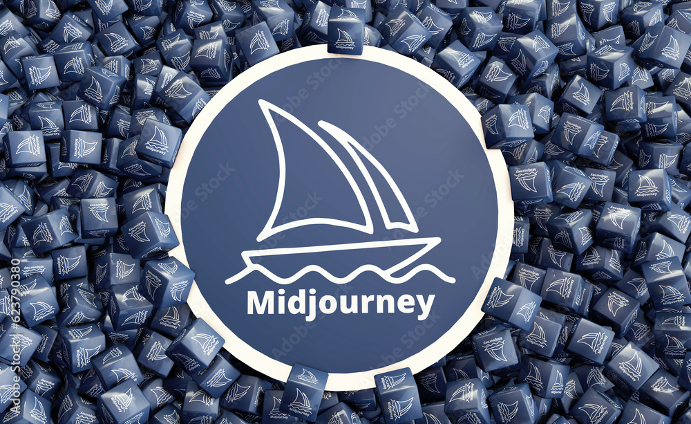 Foto de Stock Midjourney, Midjourney logo, social media image - social ...