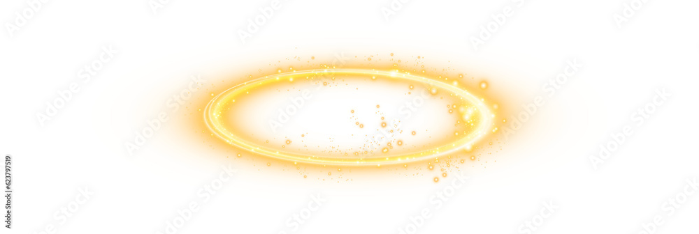 Golden halo angel ring Isolated on transparent background. Abstract ...