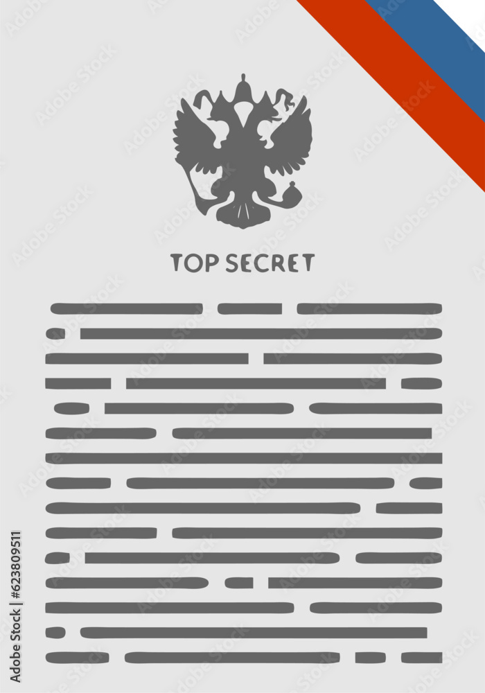 Stock-Vektorgrafik „Russian top secret document. Declassified ...