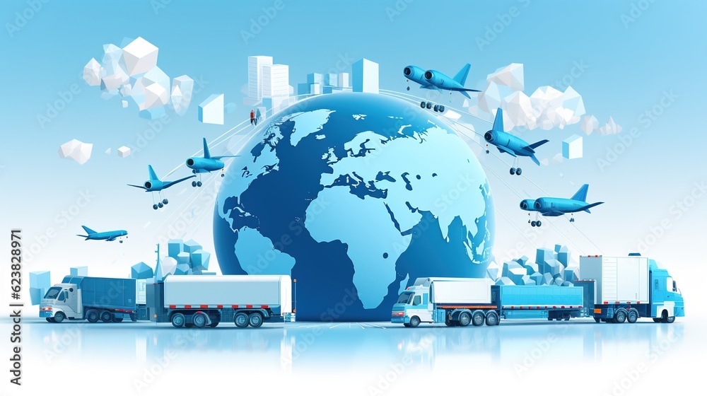 Global logistics network, logistic application service idea, with ...