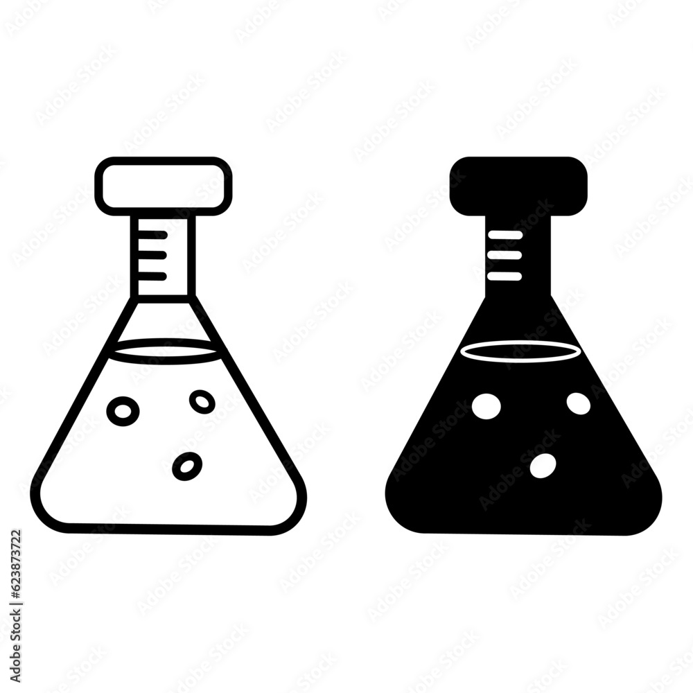 Icons of laboratory flasks. Vector Illustration Laboratory Equipment ...