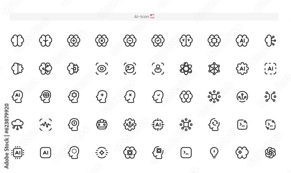 Discover AI-Icon 🔥 v—1.0, a captivating collection of 50 linear-style ...