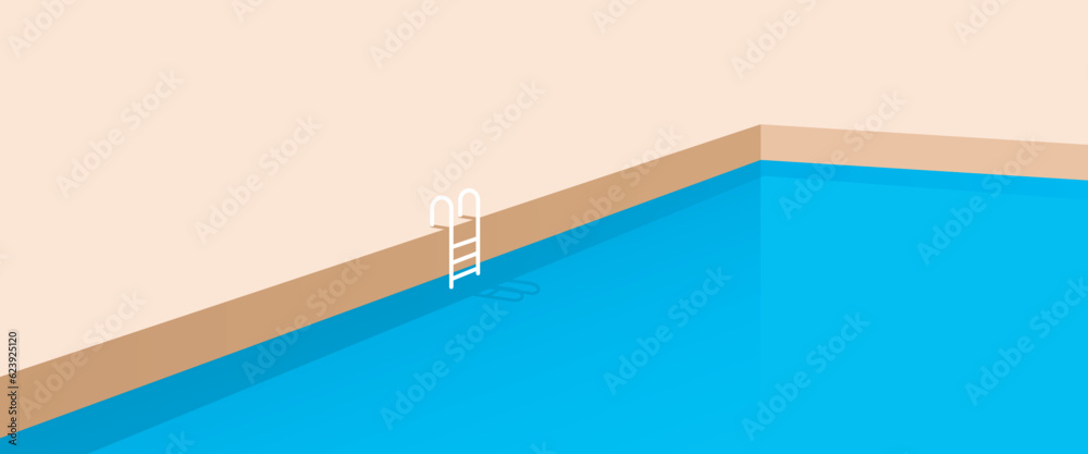 Simple clean swimming pool clipart flat design illustration, graphic ...