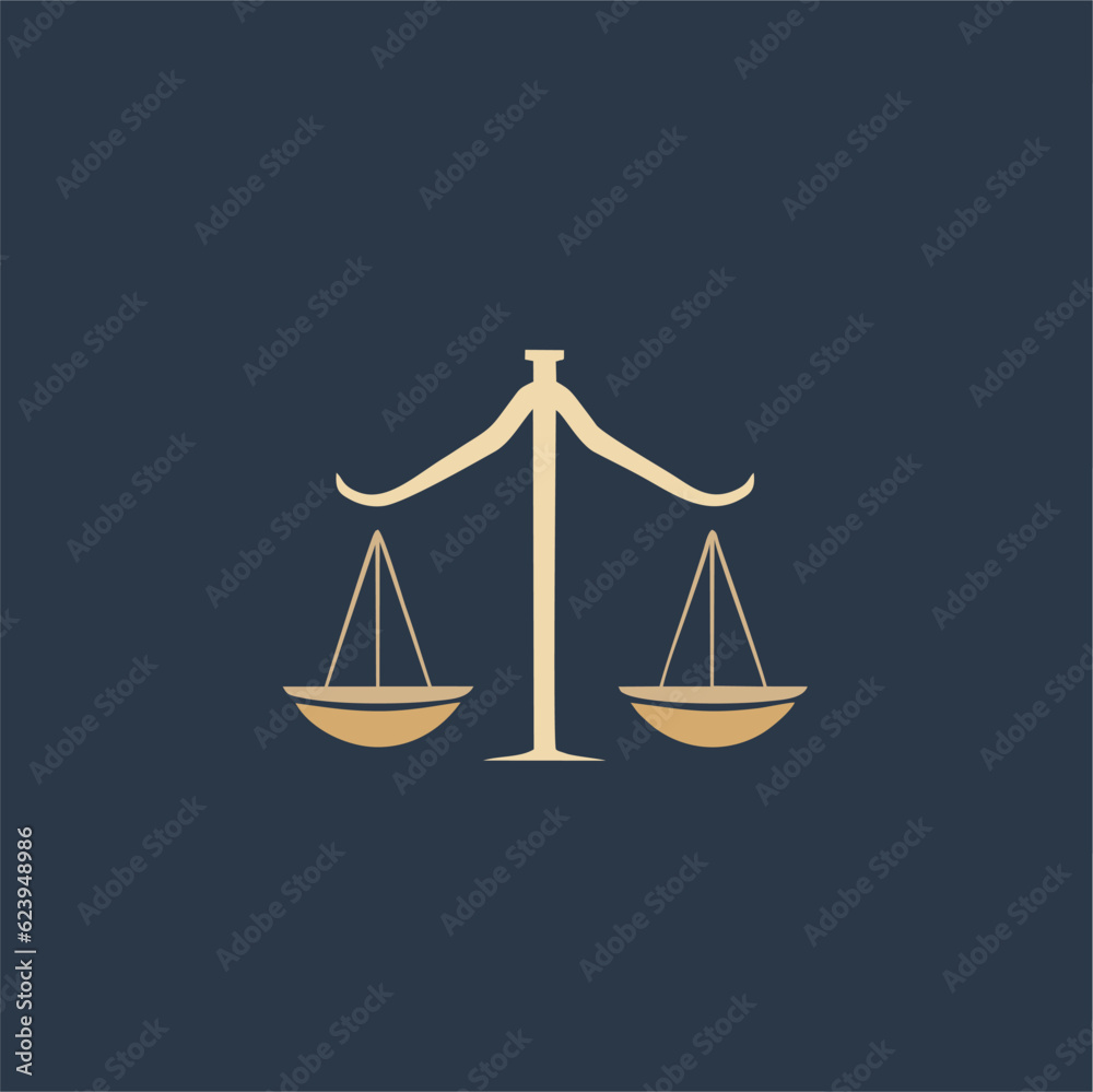 Gold Law logo vector with judicial balance symbolic of justice scale in ...