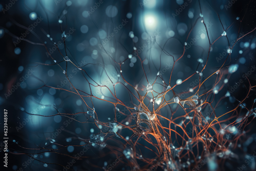 3D Visualization human brain Nervous System, Neuronal learning, nerve ...