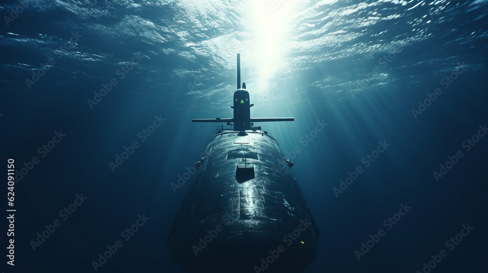 Military submarine diving underwater Stock Illustration | Adobe Stock