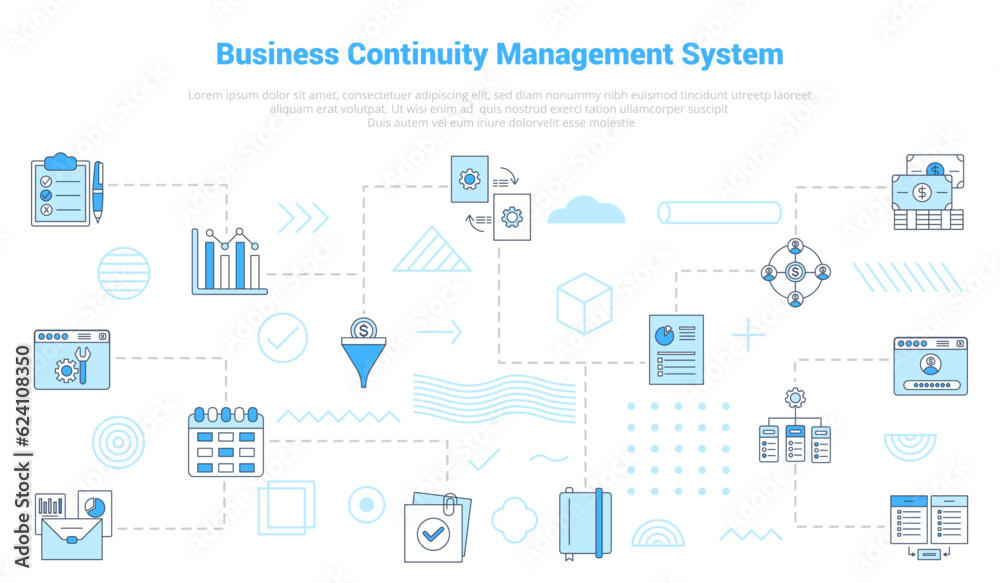 bcms business continuity management system concept with icon set ...