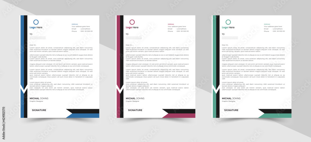 Corporate letterhead bundle.Clean, professional, Modern informative ...