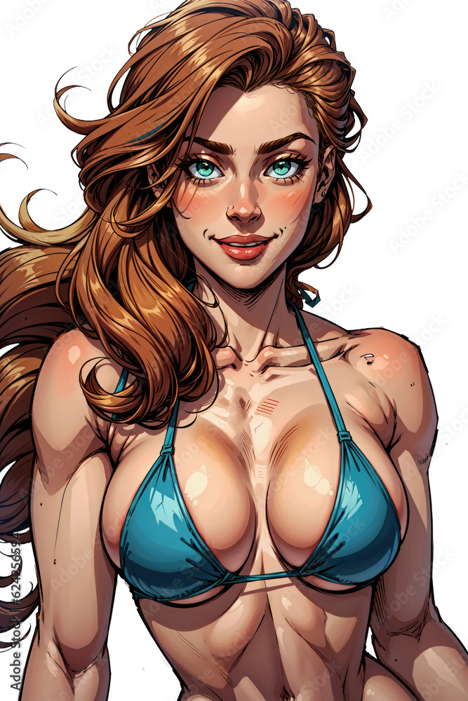 Cute Sexy Woman In Bikini Swimsuit Png Illustrations Isolated 0976
