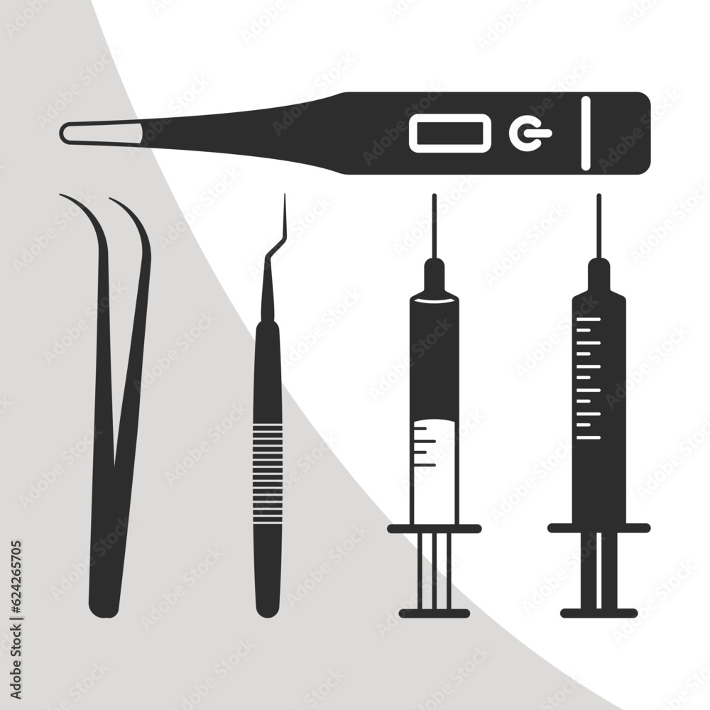 Medical tools svg bundle, Syringe svg, Commercial use Doctor Tools ...