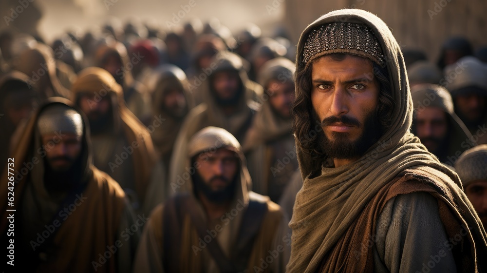 Biblical King David in the battlefield. Christian illustration. Old ...