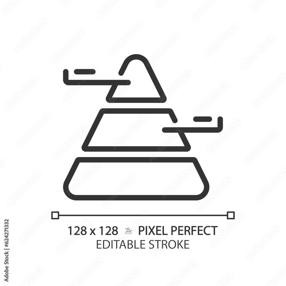Pyramid chart linear icon. Population demographic. Triangle chart ...