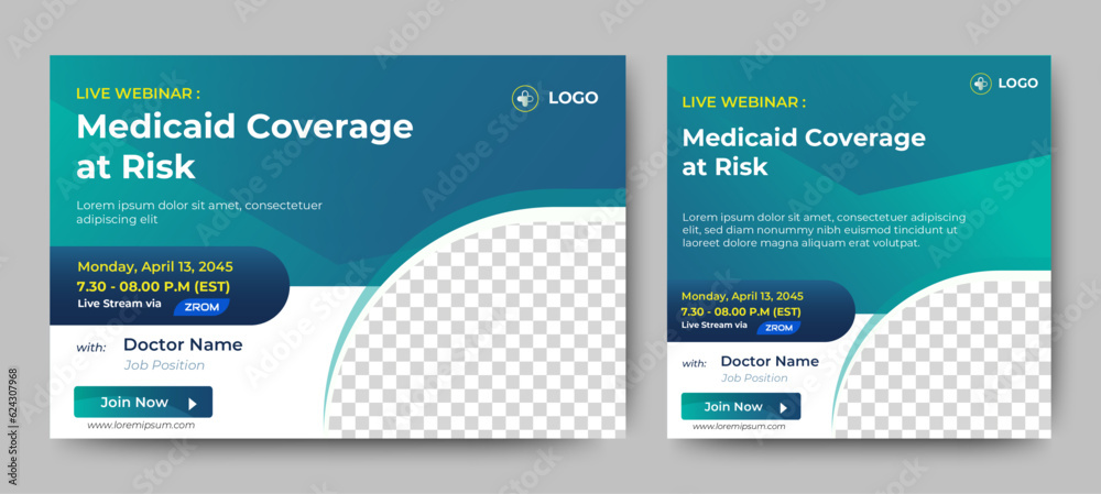 Medical Health Conference live webinar banner invitation and social ...