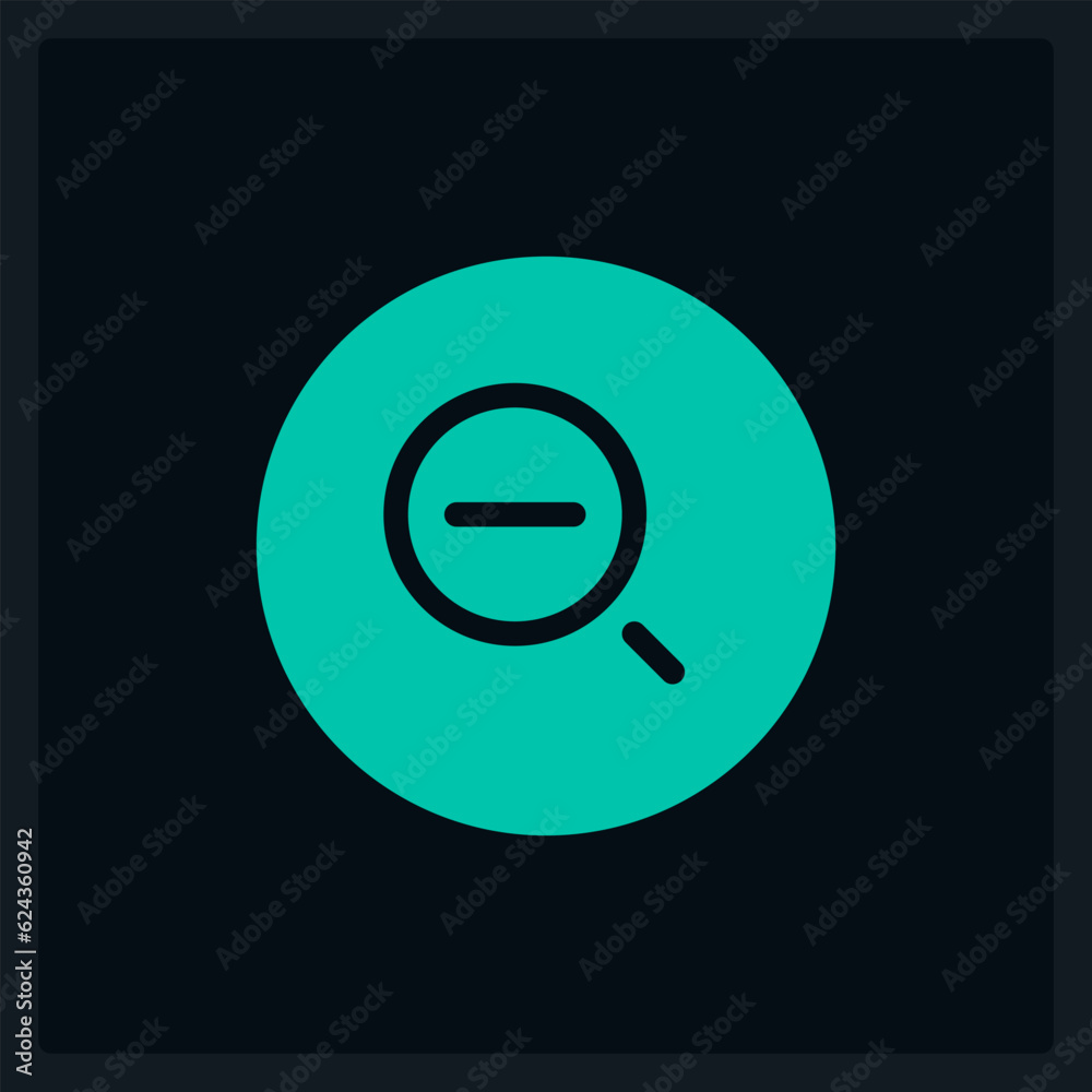 Active decrease zoom UI element template. Editable isolated vector dashboard component. Flat ...