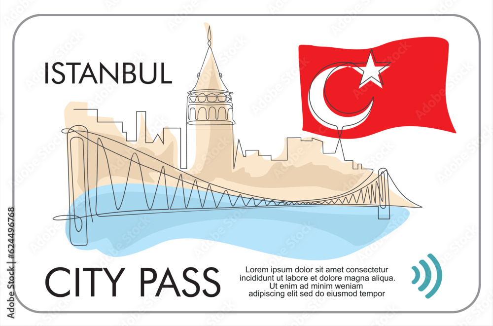 City pass in Istanbul. Bus, train, subway travel ticket with cashless ...