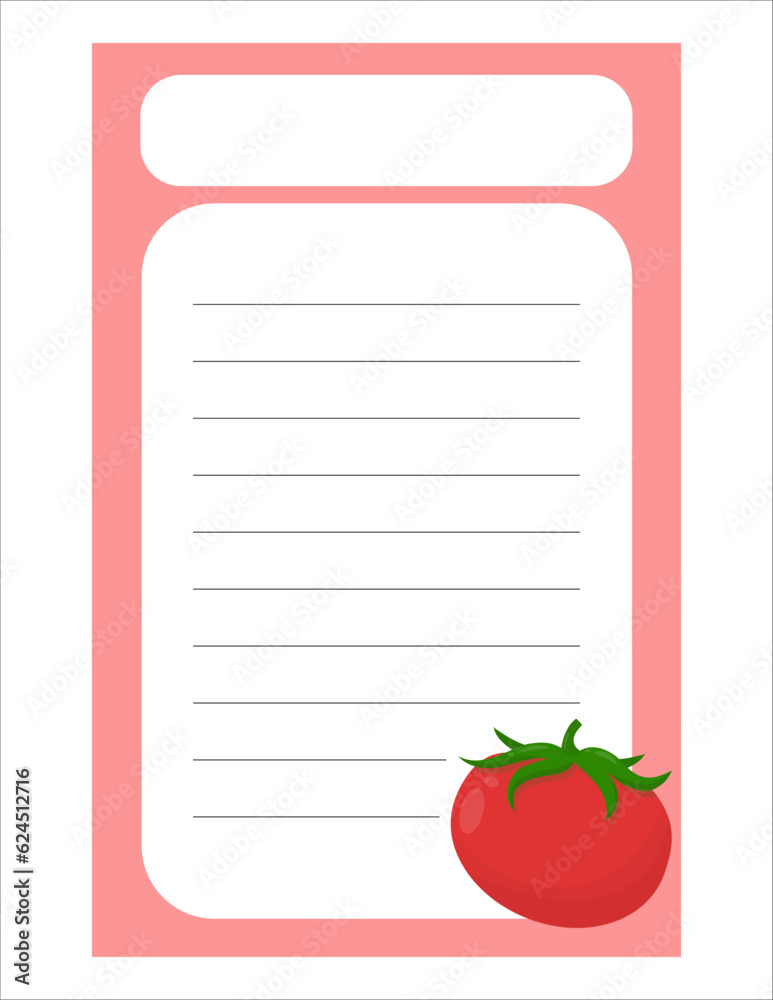 Vektor Note of cute vegetable label illustration. Memo, paper. Vector ...
