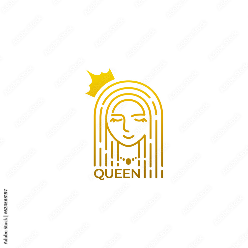 Queen logo with line design vector, king logos Stock Vector | Adobe Stock