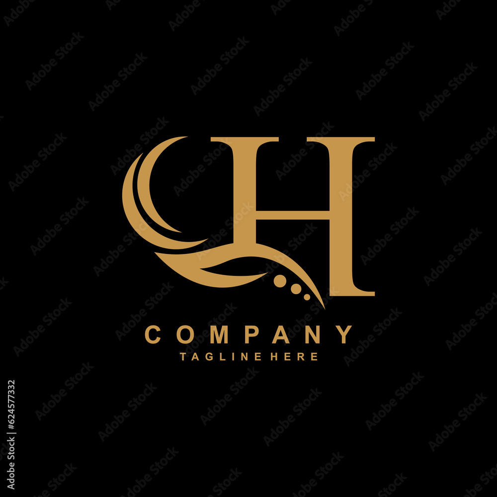 luxury H logo design with pretty feathers. logo monogram. suitable for ...