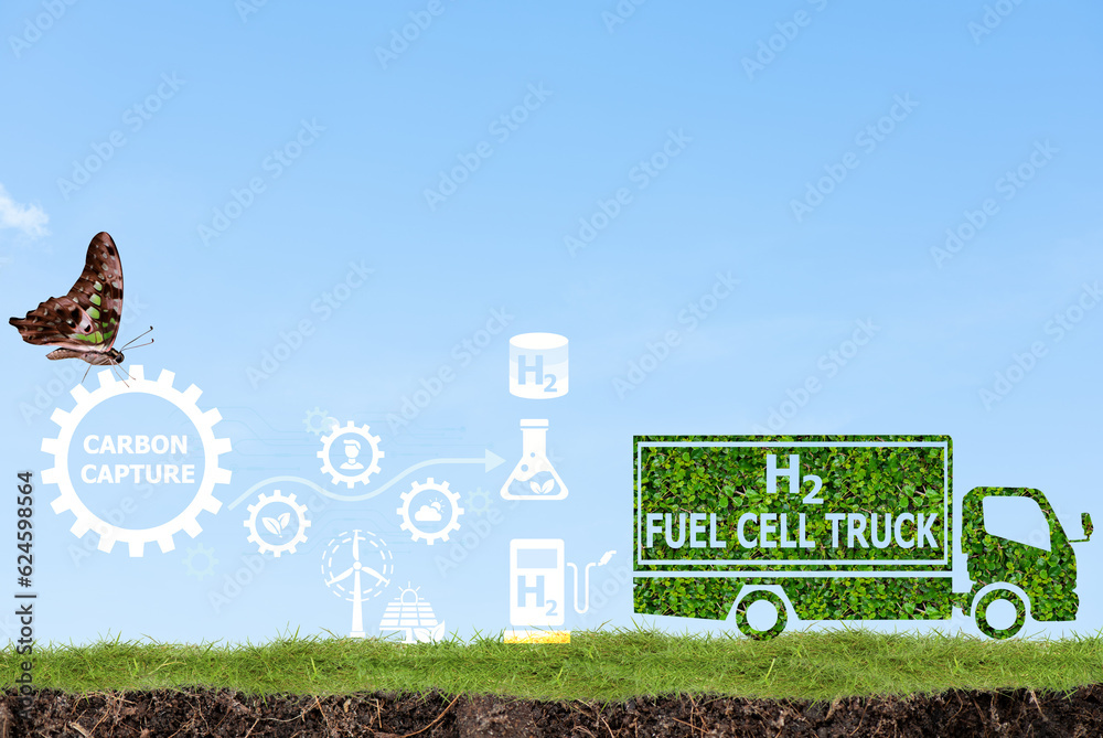 Hydrogen fuel cell trucks with clean energy.Carbon Capture, Utilization ...