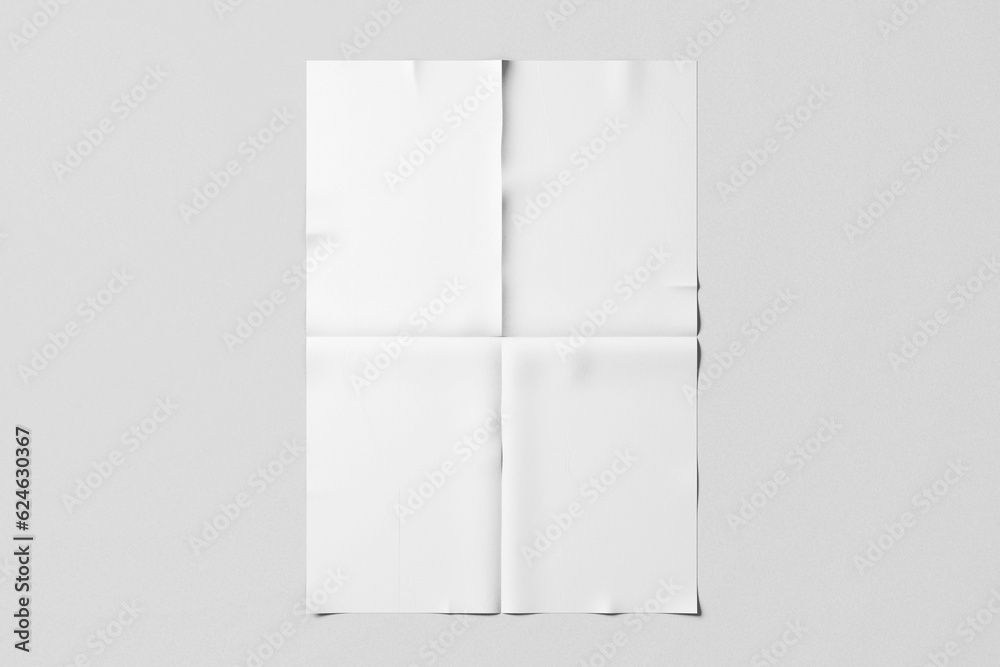 blank a3 four fold realistic paper street modern minimalist vertical ...