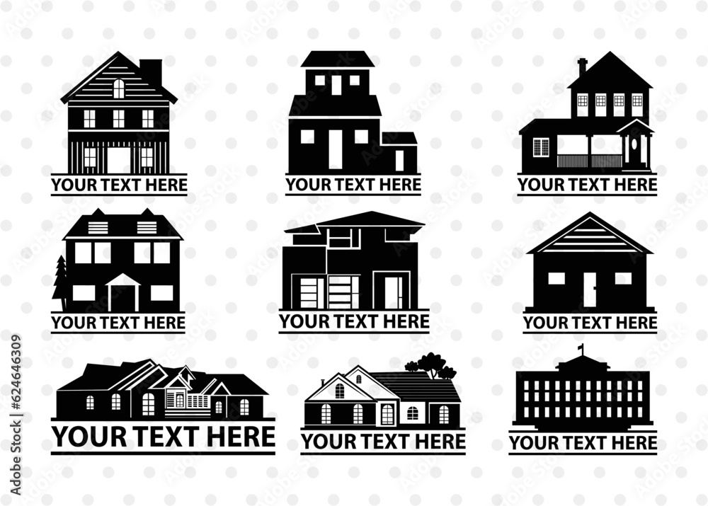 House Split Monogram, House SVG, Building Svg, Architecture Svg, Home ...