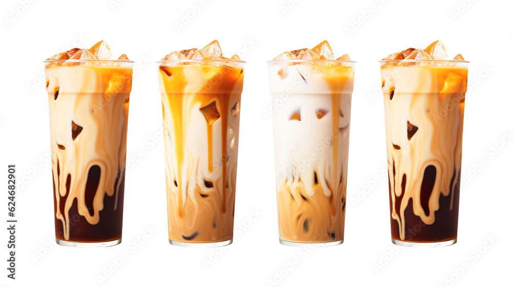 Iced caramel macchiato on transparent background Remove png created ...