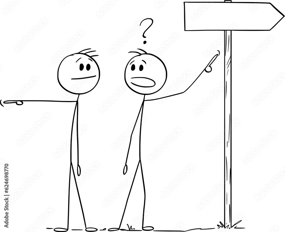 Follow Arrow Sign or Leader, Choose Your Direction, Vector Cartoon ...