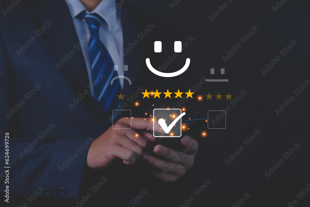 concept of customer experience Best service rating for satisfaction ...