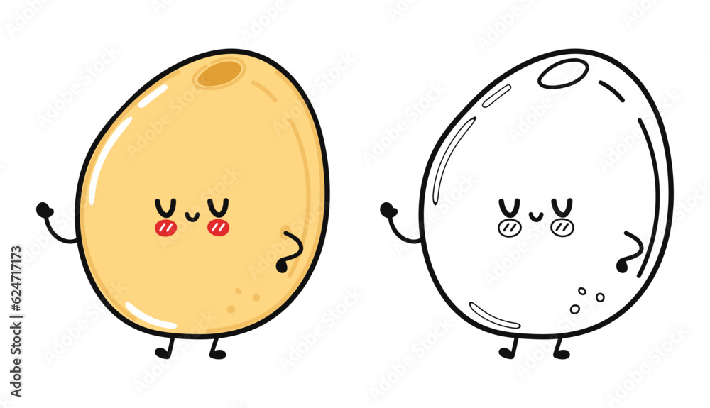 Millet character outline cartoon illustration for coloring book. Vector ...