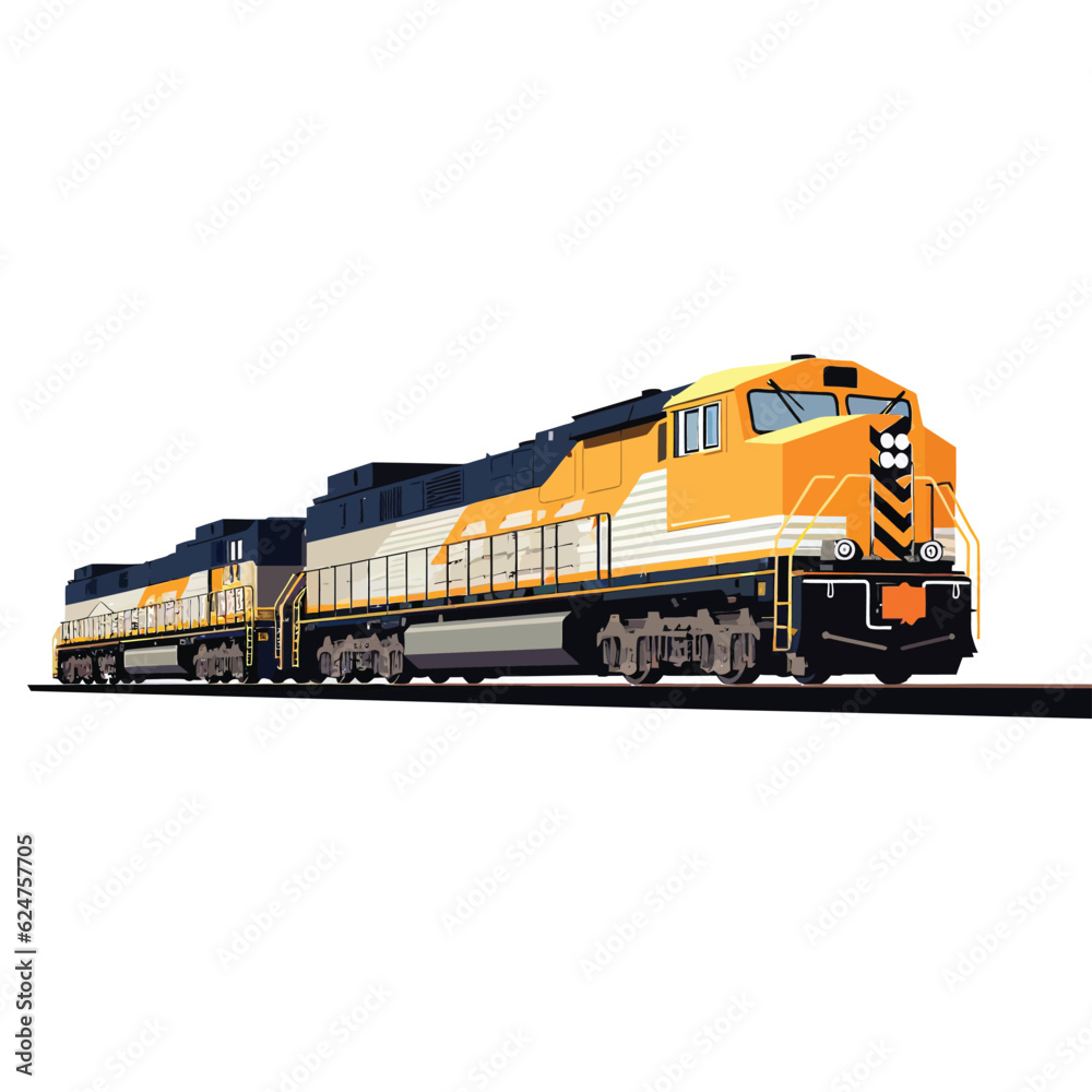 Freight Train with Cargo vector flat isolated illustration Stock Vector ...