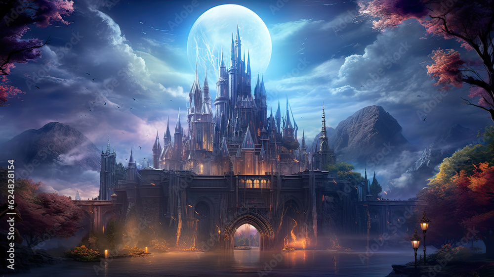epic fantasy wallpaper with towering castles, mythical creatures, and ...