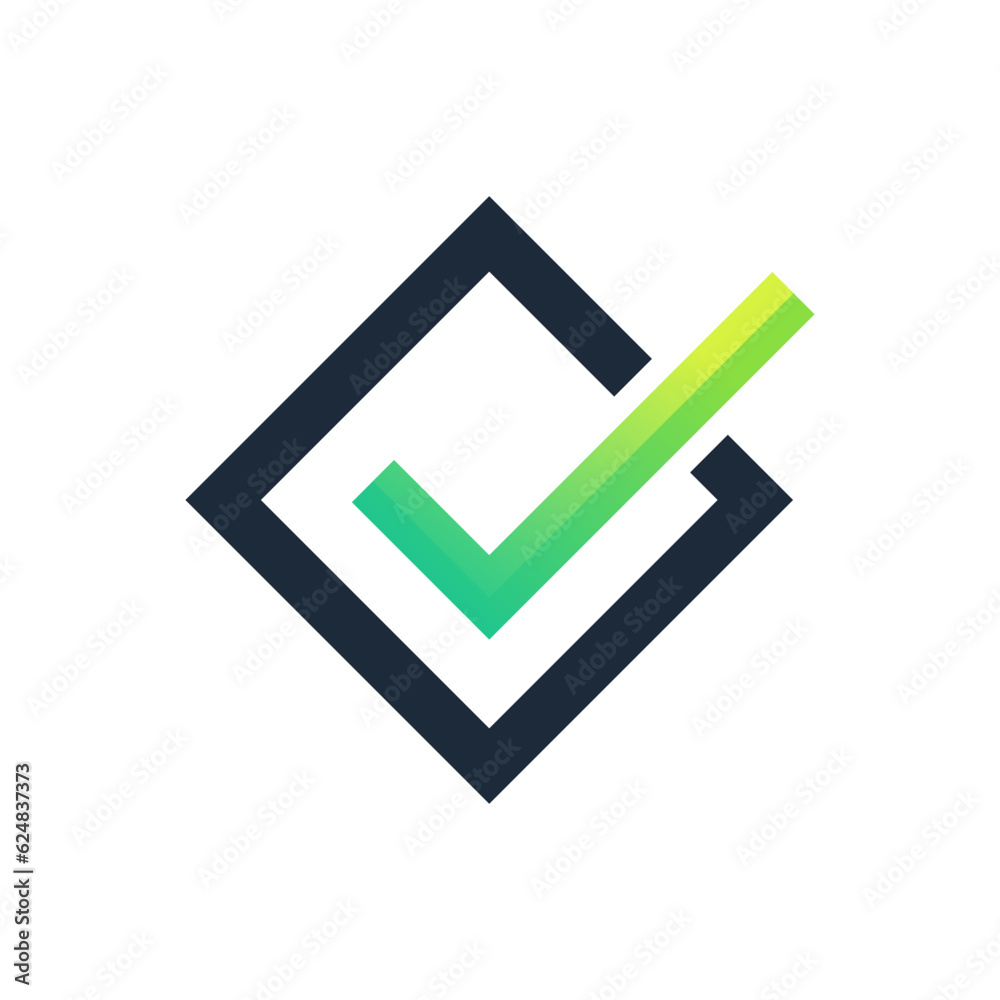 Checklist check mark check logo template Stock Vector | Adobe Stock
